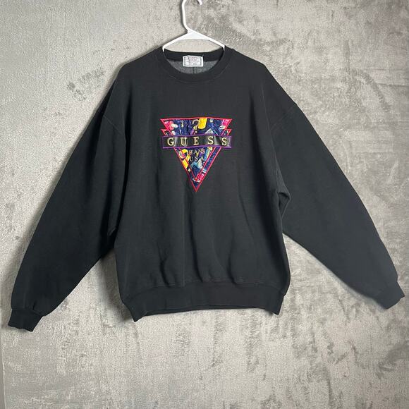 Guess | Sweaters | Vintage Guess Jeans Usa Triangle Logo Crewneck 9s ...